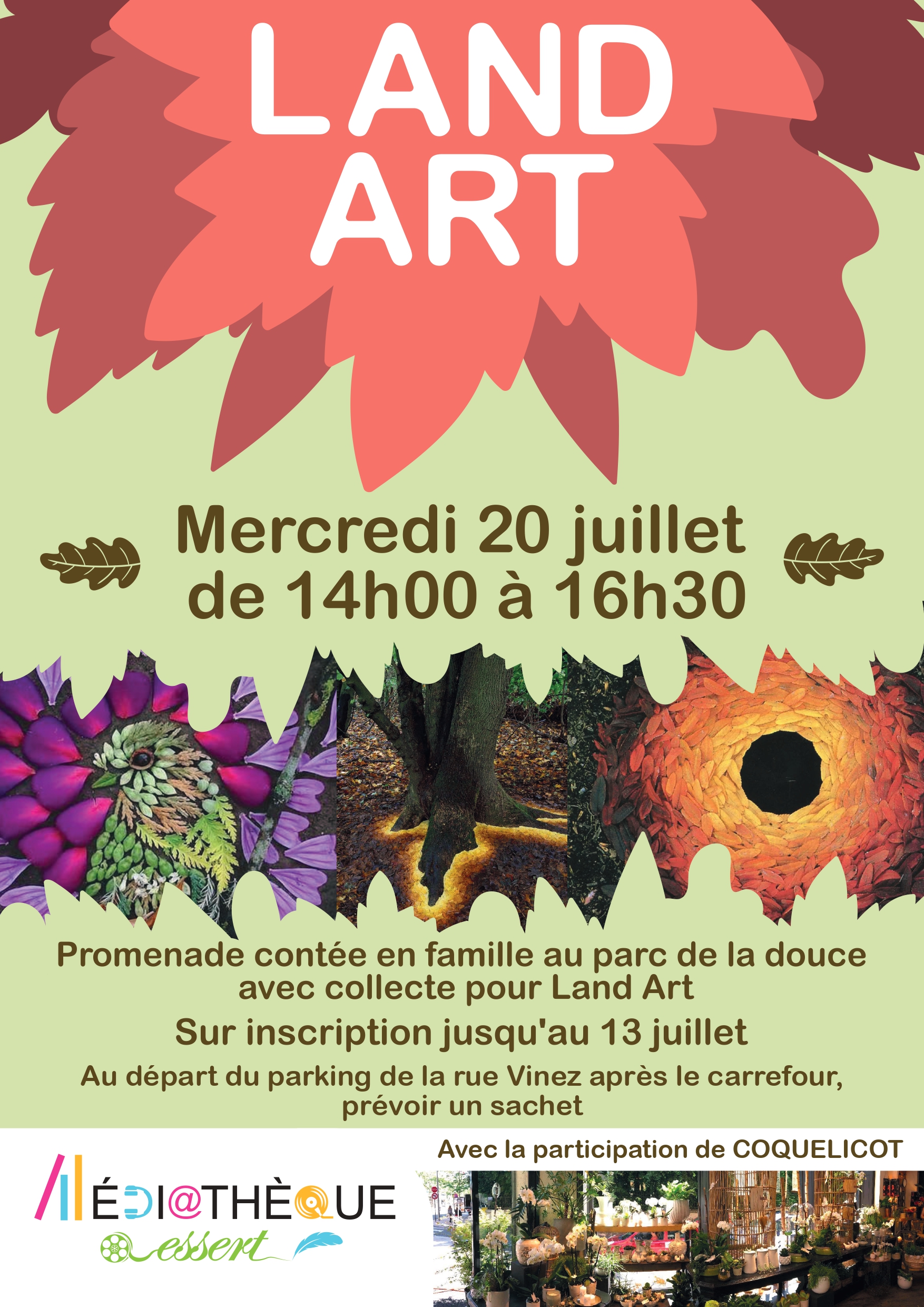 Médiathèque : Animation “Land Art” – essert